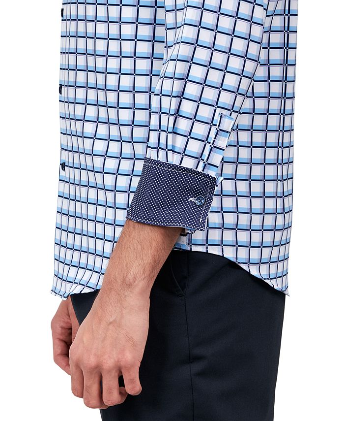 ConStruct Men's Slim-Fit Check Print Performance Stretch Cooling Dress ...