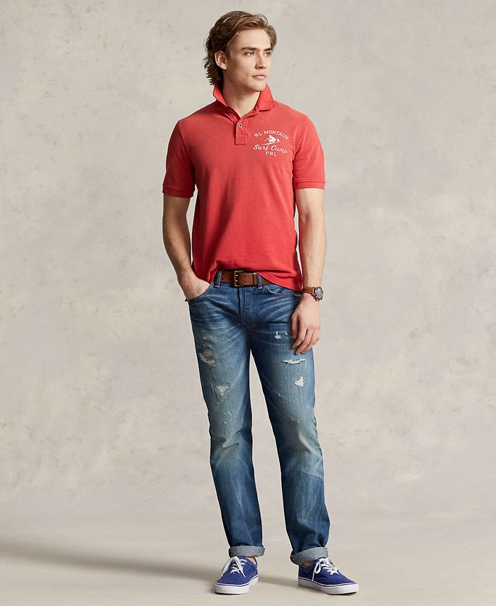 Polo Ralph Lauren Men's Cotton Classic-Fit Mesh Graphic Polo Shirt - Macy's