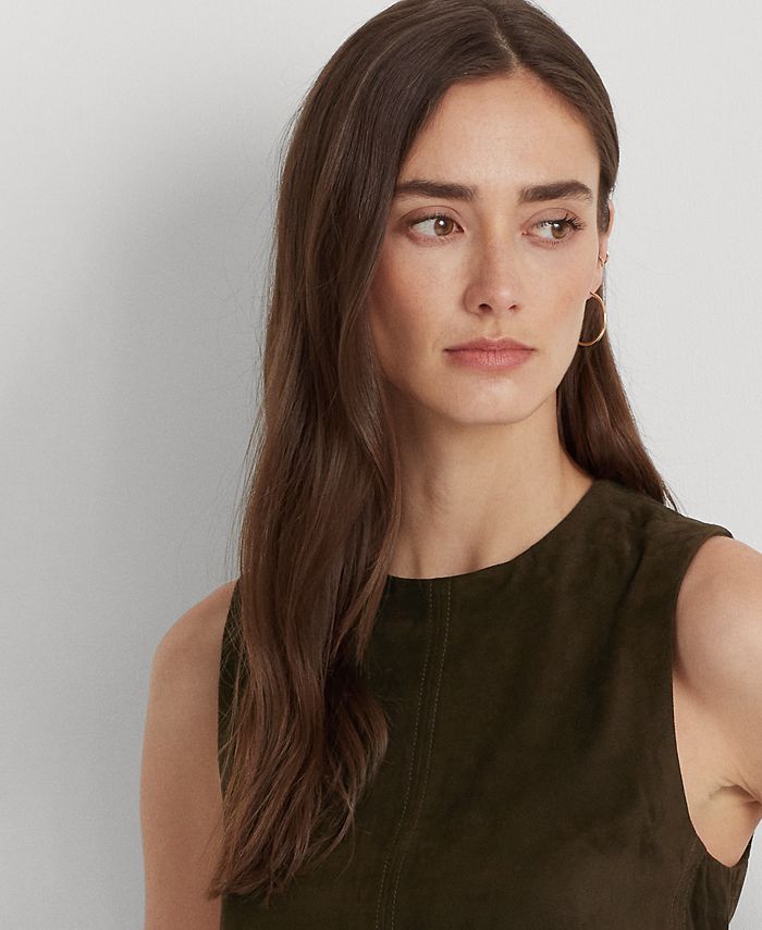 Lauren Ralph Lauren Women's Sleeveless Suede Blouse - Macy's