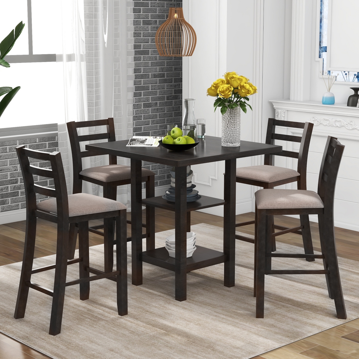 Click here for Streamdale Furniture 5-Piece Wooden Counter Height... prices