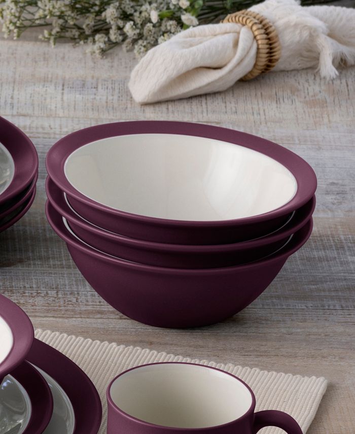 Noritake Colorwave Curve Burgundy 16-Pc. Dinnerware Set, Service for 4 ...