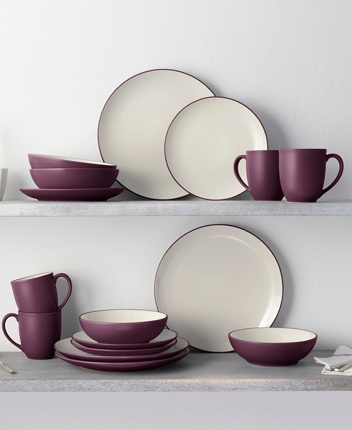 Noritake Colorwave Burgundy Coupe 16-Pc. Dinnerware Set, Service for 4 ...