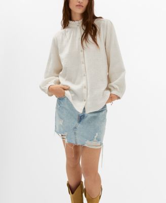 MANGO Women's Textured Oversize Shirt - Macy's