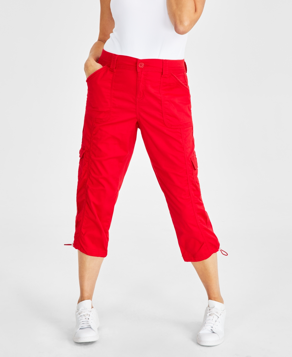 Click here for Style & Co Womens Mid-Rise Cargo Capri Pants  Excl... prices