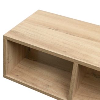 Simplie Fun Double L-Shaped Oak Stand, Display Shelf, Bookcase for Home ...