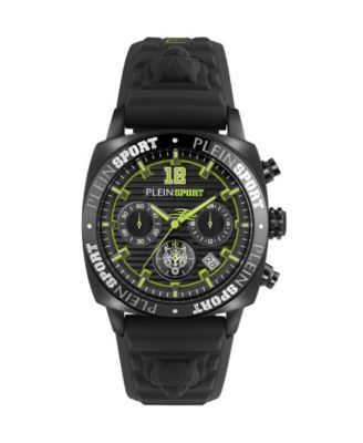 Plein Sport Men's Wildcat Black Silicone Strap Watch 40mm - Macy's
