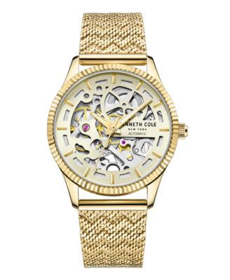 Kenneth Cole New York Women's Automatic Gold-Tone Stainless Steel Mesh ...