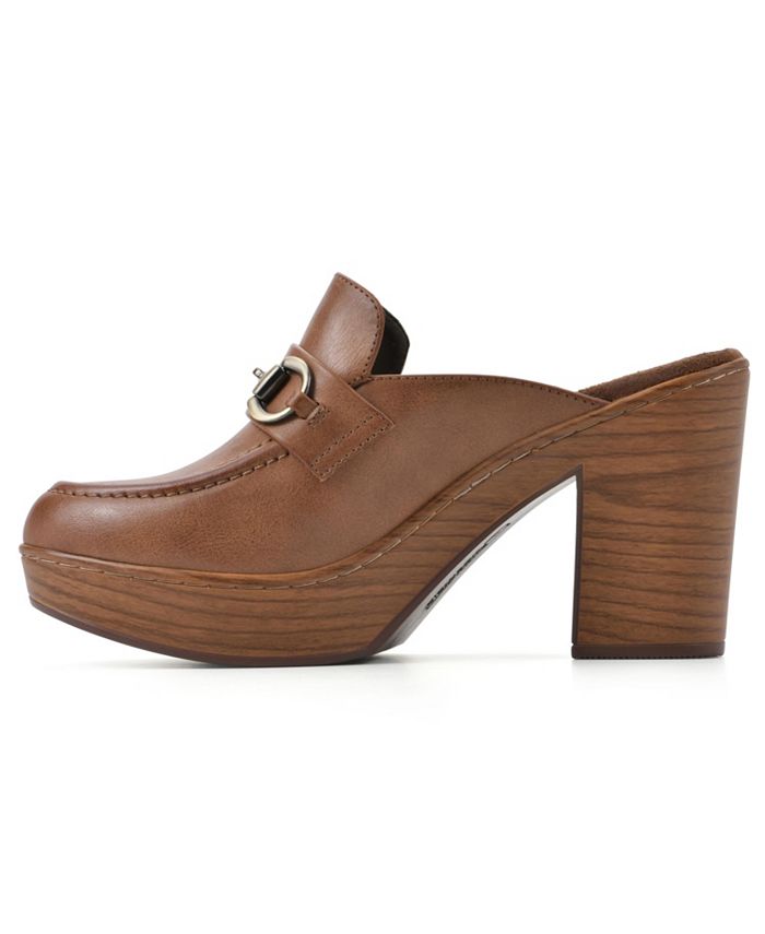 White Mountain Women's Canto Heeled Clogs - Macy's