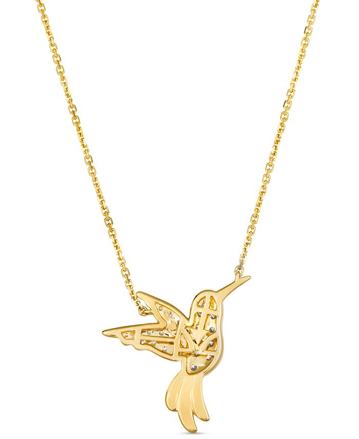 Le Vian Multicolor Diamond Hummingbird 19" Pendant Necklace (3/8 ct. t ...