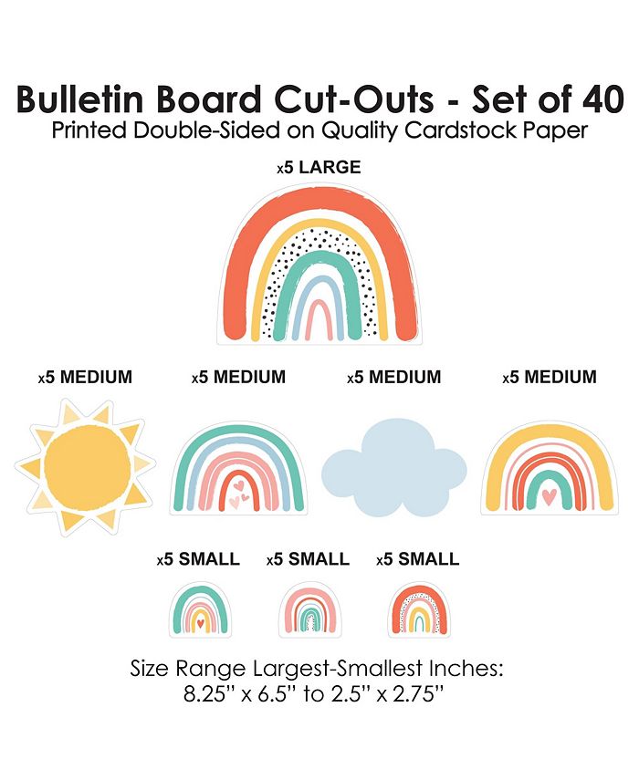Big Dot of Happiness Pastel Boho Rainbow - Classroom Decorations ...