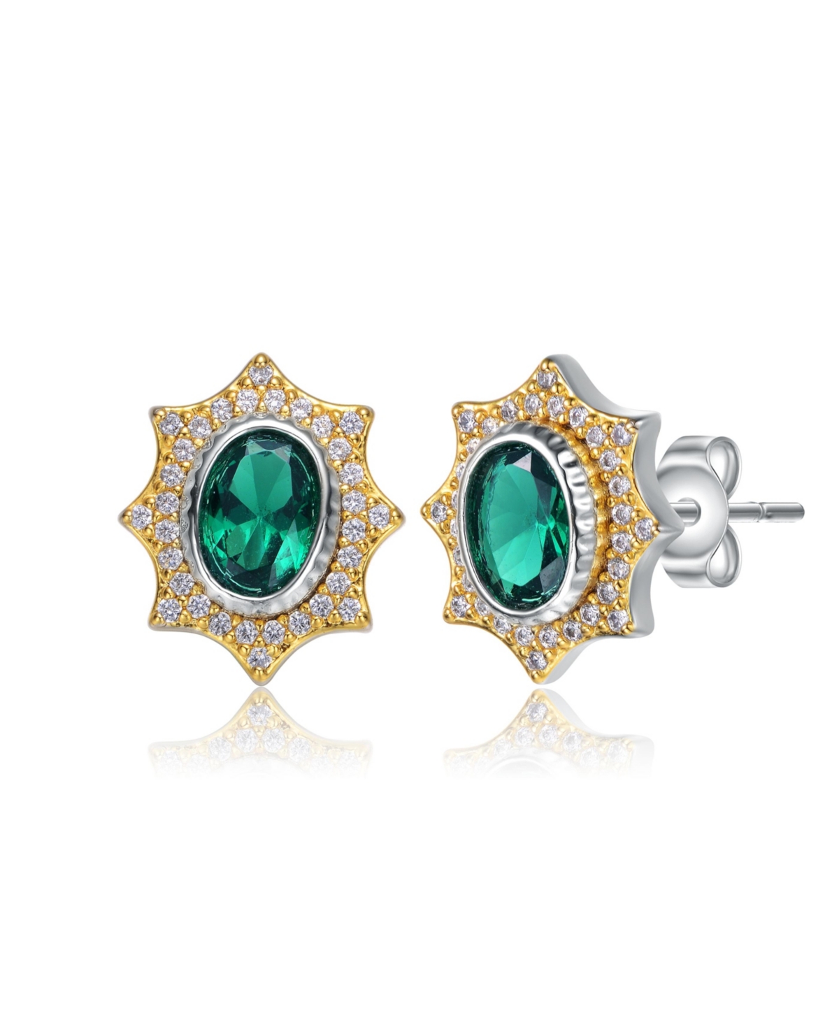 Click here for 14K Gold Plated Blue Cubic Zirconia Stud Earrings... prices