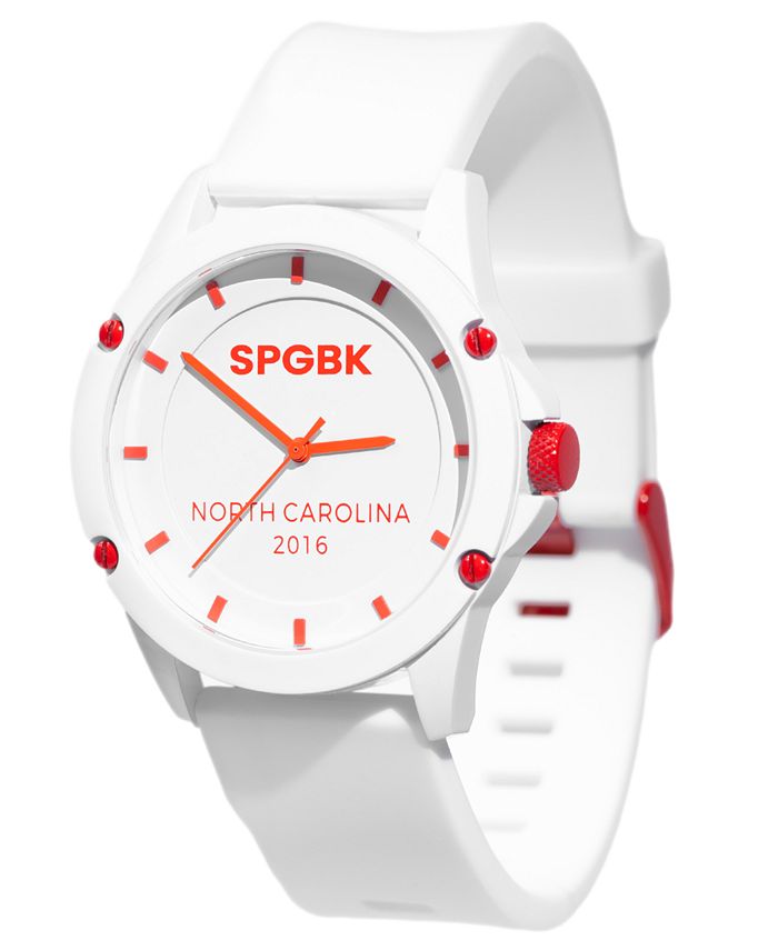 SPGBK Watches Unisex Hoke County Three Hand Quartz White Silicone Watch ...