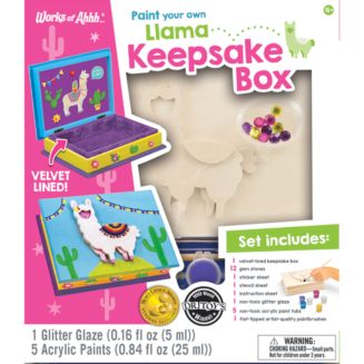 Works of Ahhh... aft Set - Llama Keepsake Box Classic Wood Paint Kit ...