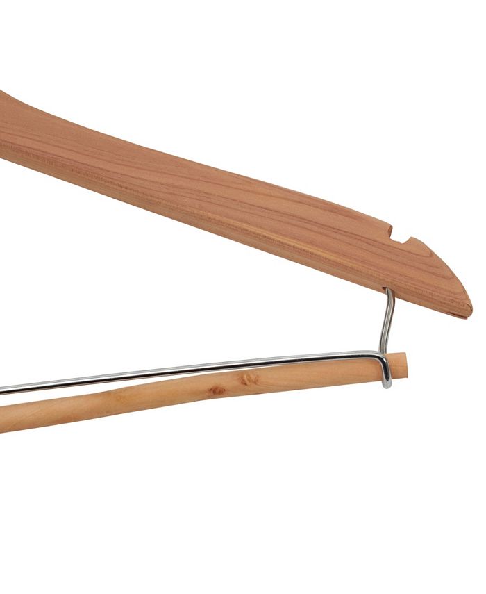 Household Essentials Cedar Hanger, Locking Bar, Set of 4 - Macy's