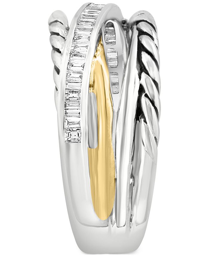 EFFY Collection EFFY® Diamond Baguette Crossover Ring (1/5 ct. t.w.) in ...