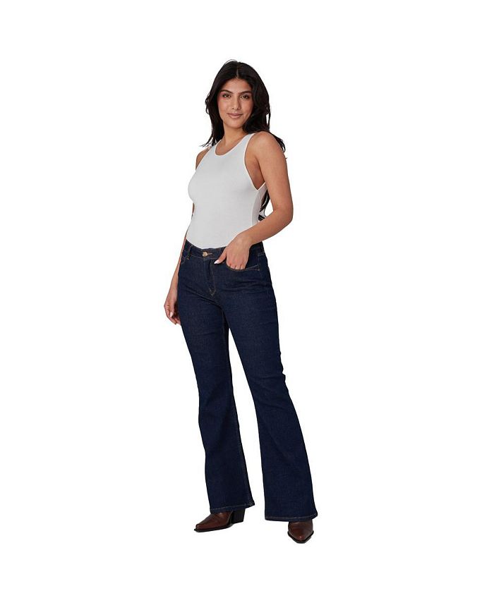 Lola Jeans Women's ALICE-DRB High Rise Flare Jeans - Macy's