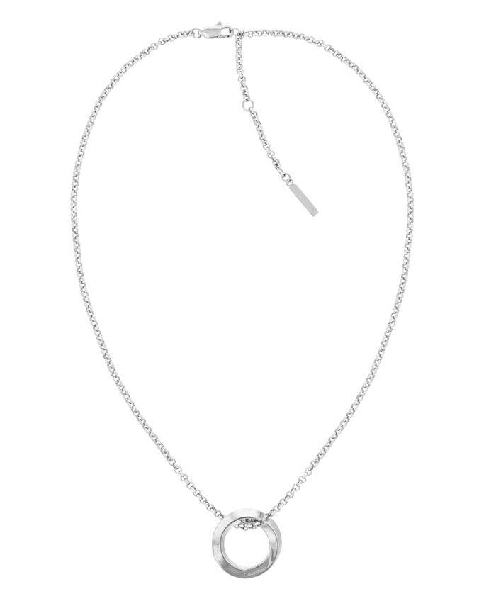 Calvin Klein Women's Silver-Tone Stainless Steel Chain Necklace - Macy's