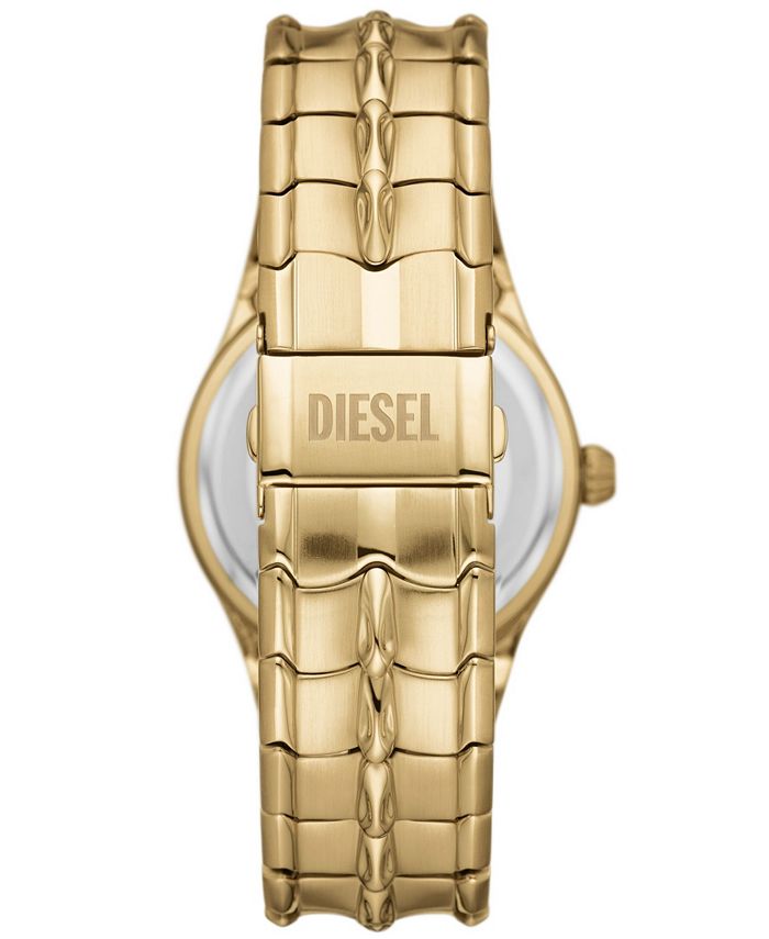 Diesel Men's Vert Quartz Three Hand Date Gold-Tone Stainless Steel ...