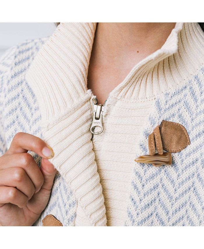 Hope & Henry Girls Long Sleeve Toggle Sweater Coat with Zipper - Macy's