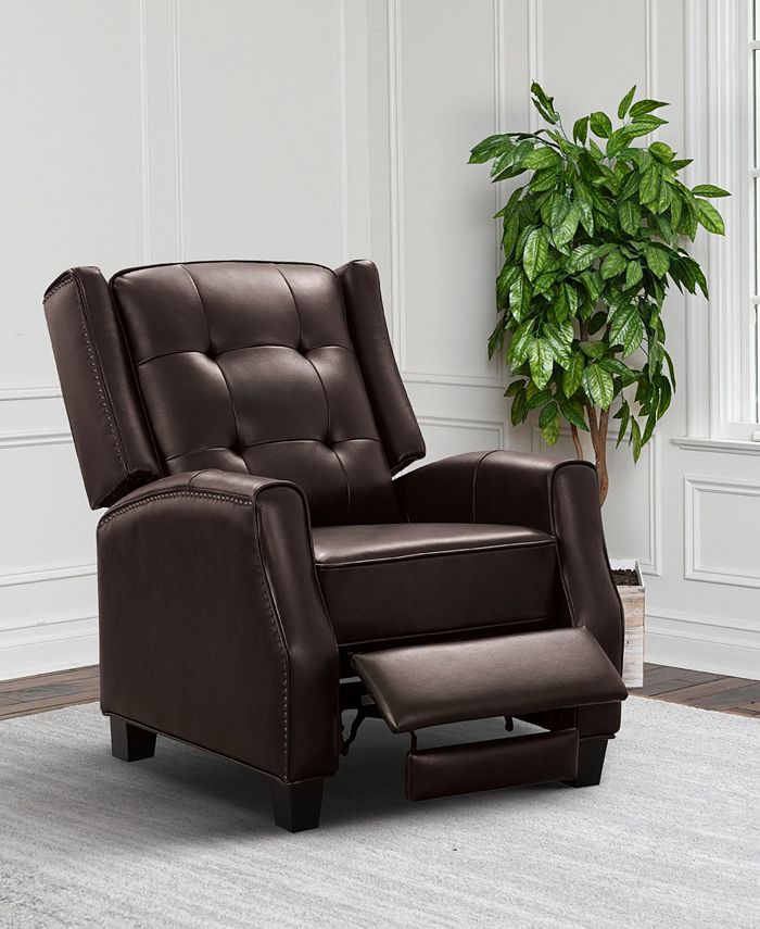 Abbyson Living Gary Leather Pushback Recliner - Macy's