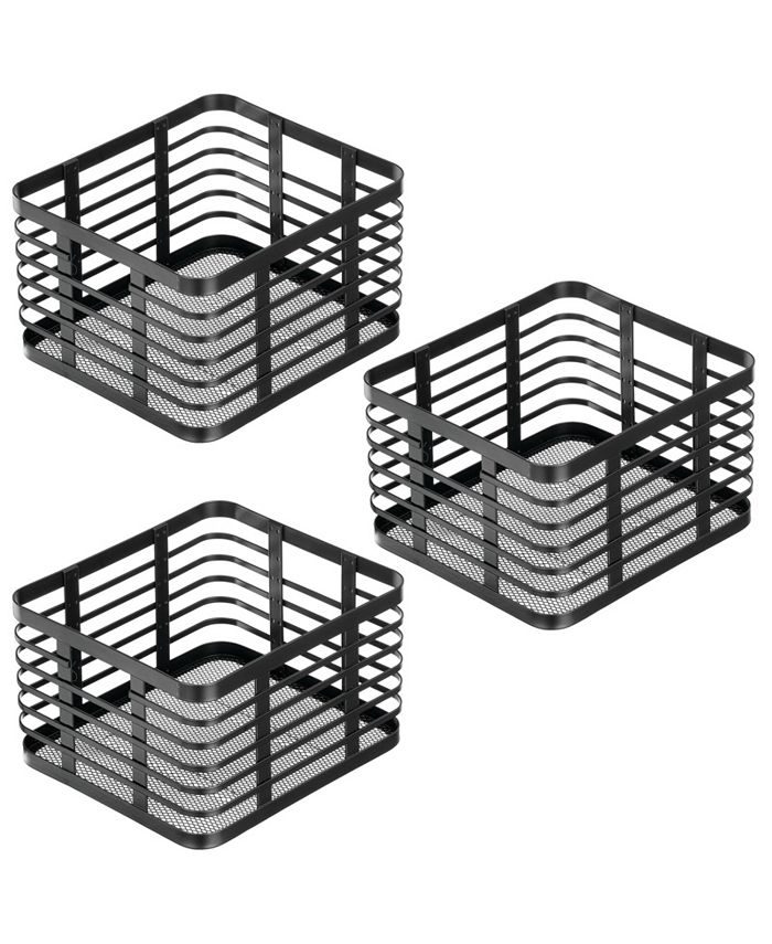 mDesign Small Metal Wire Organizer Basket for Kitchen, 3 Pack, Matte ...