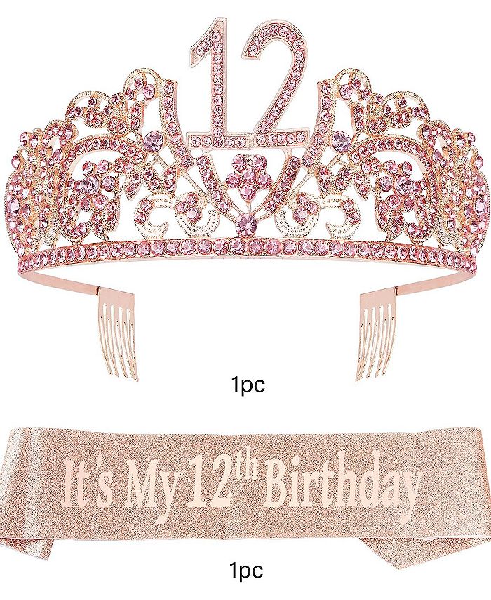 Meant2tobe 12th Birthday Sash and Tiara for Girls - Fabulous Glitter ...