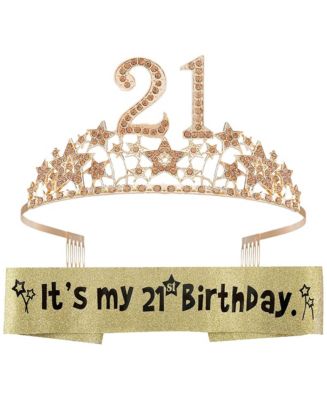 Meant2tobe 21st Birthday Sash and Tiara for Women - Fabulous Set ...
