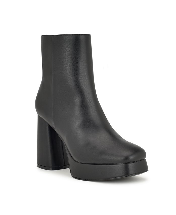 Nine West Women's Velo Flared Block Heel Platform Dress Booties - Macy's