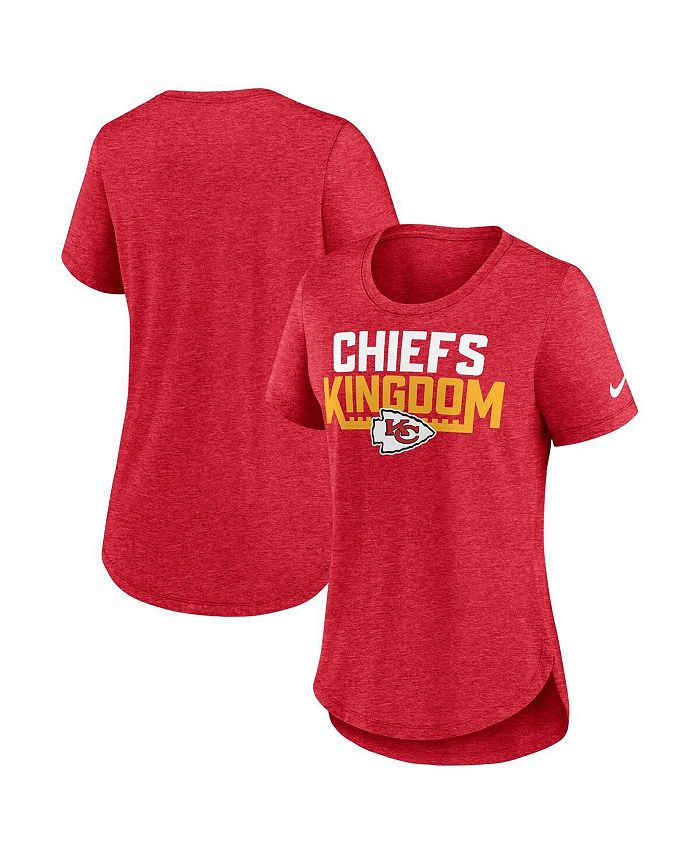 Nike Women's Heather Red Kansas City Chiefs Local Fashion Tri-Blend T ...
