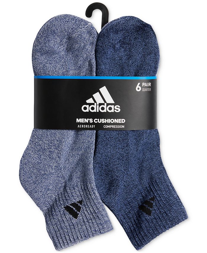 adidas Men's 6-pk.Athletic Cushioned Quarter Socks - Macy's