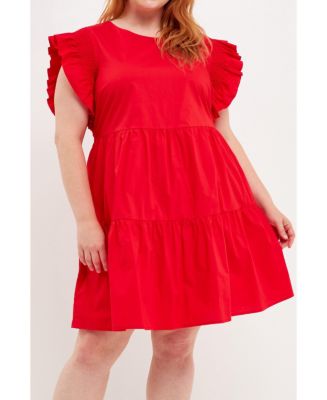 English Factory Plus Size Ruffled Babydoll Mini Dress - Macy's
