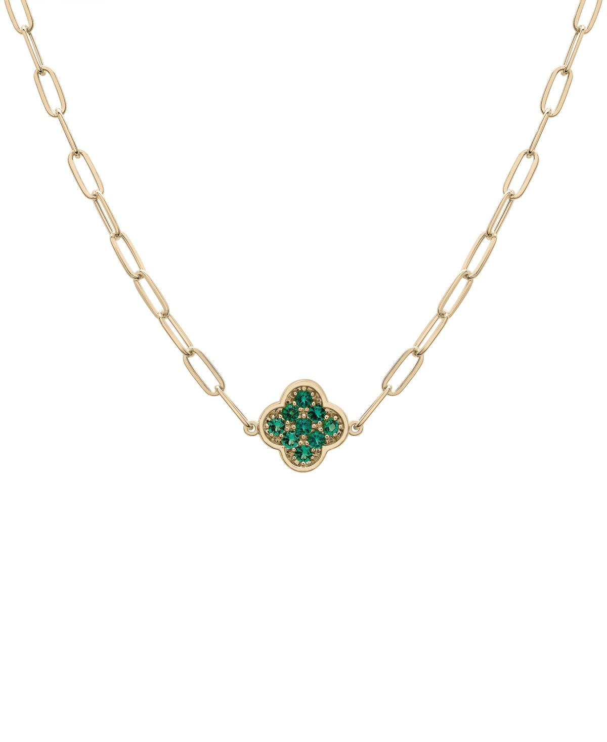 Click here for Lab-Grown Emerald Clover Pendant Necklace (1/5 ct.... prices