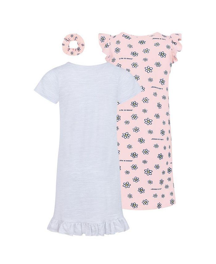 Life is Good Toddler/Child Girls Short Sleeve Nightshirts Pack of 2 ...