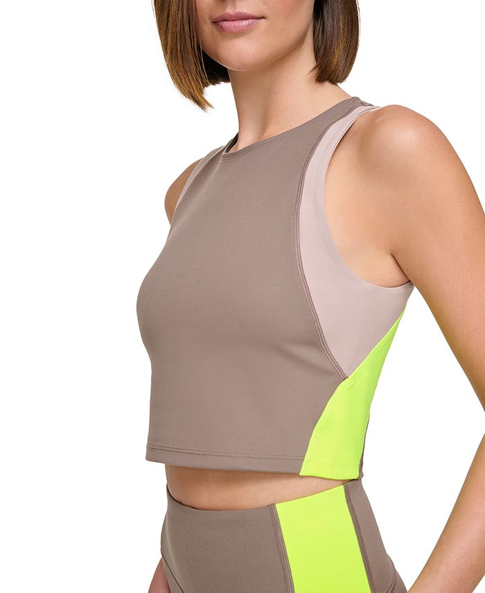 Calvin Klein Women's Performance Colorblock Crop Top - Macy's