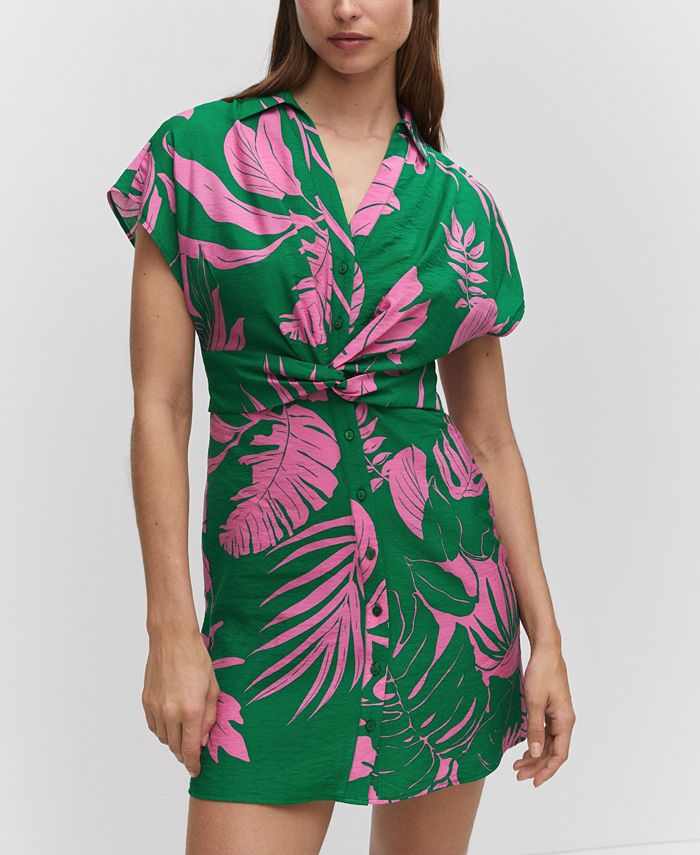 MANGO Women's Tropical Shirt Dress - Macy's