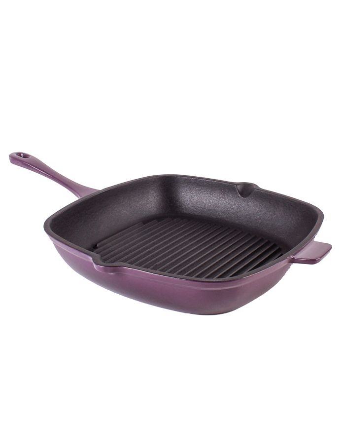 BergHOFF Neo Enameled Cast Iron 3 Piece 10" Fry Pan, 11" Grill Pan, and ...