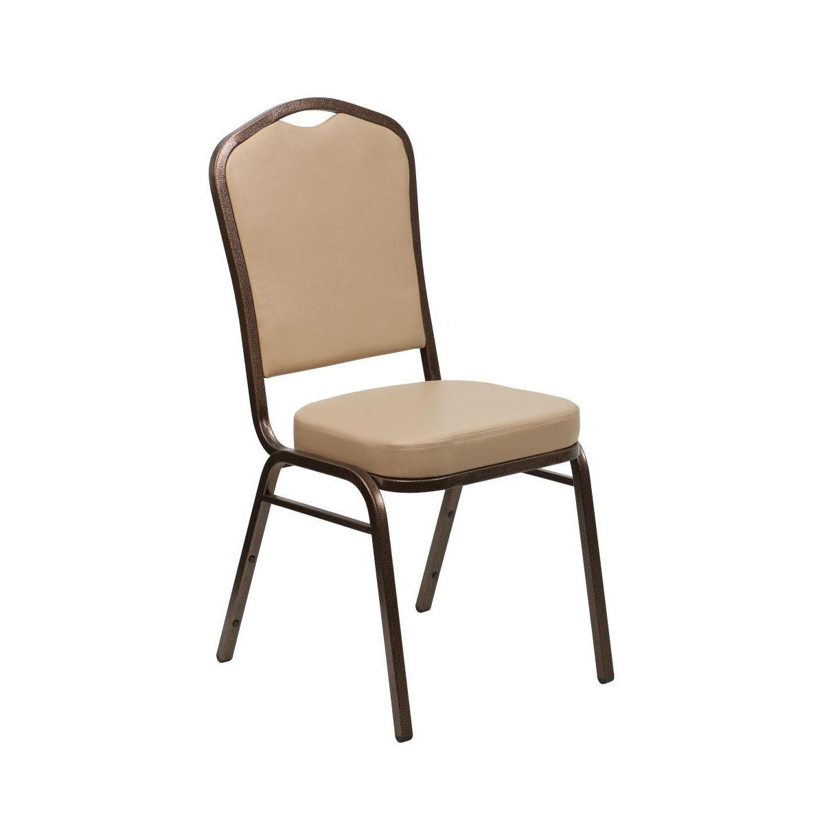 Click here for Crown Back Stacking Banquet Dining Chair - Tan vin... prices
