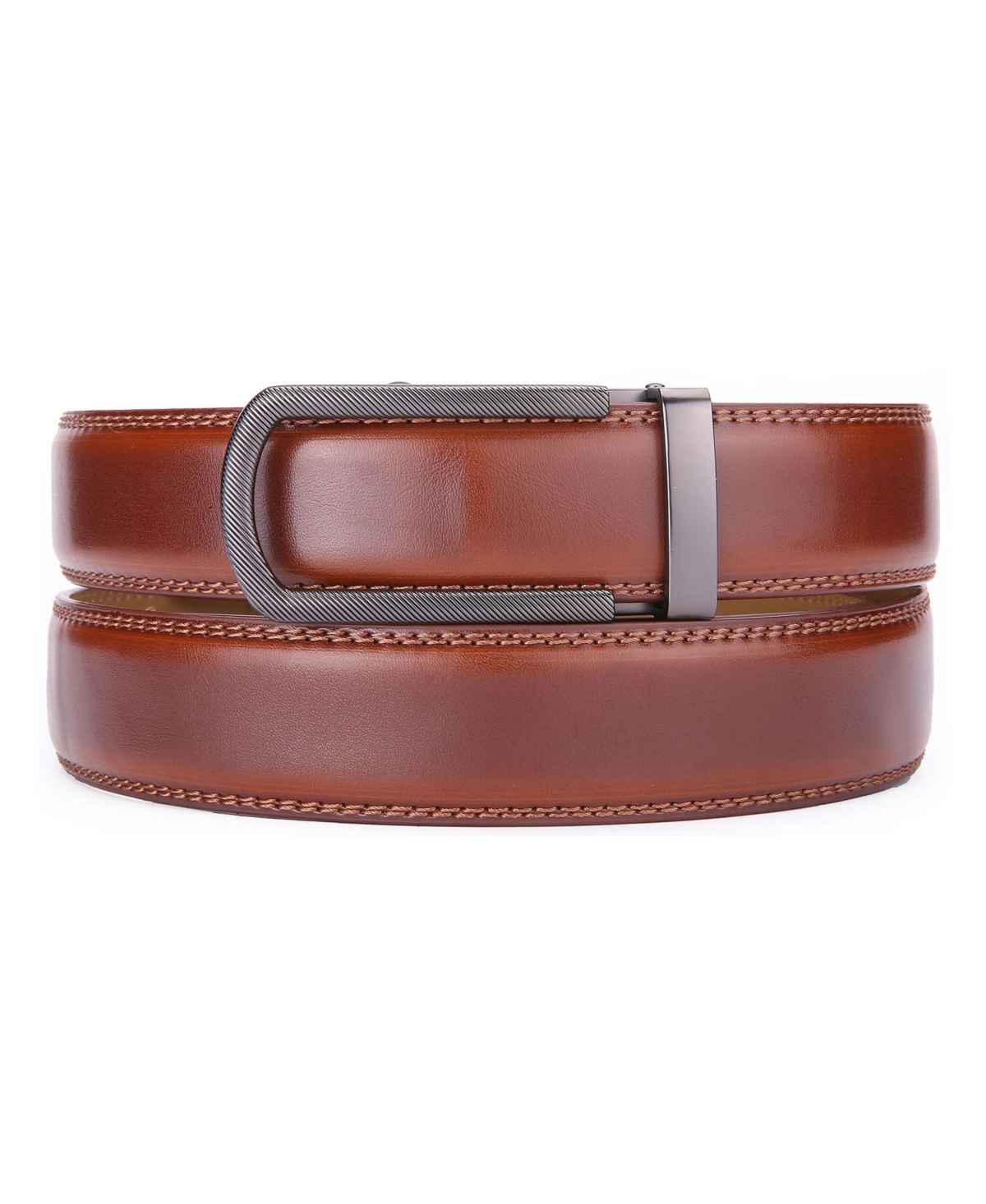 Click here for Mens Ribbed Metal Ratchet Belt - Cinnamon prices