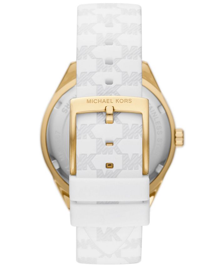 Michael Kors Women's Jessa Multifunction White Silicone Watch 40mm - Macy's