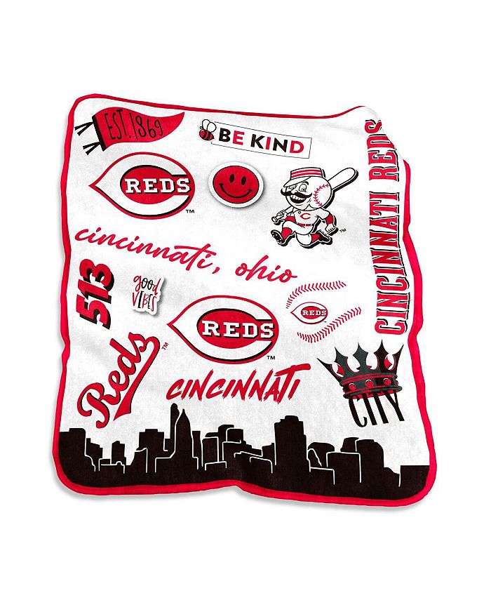 Logo Brands Cincinnati Reds 50'' x 60'' Native Raschel Plush Throw ...