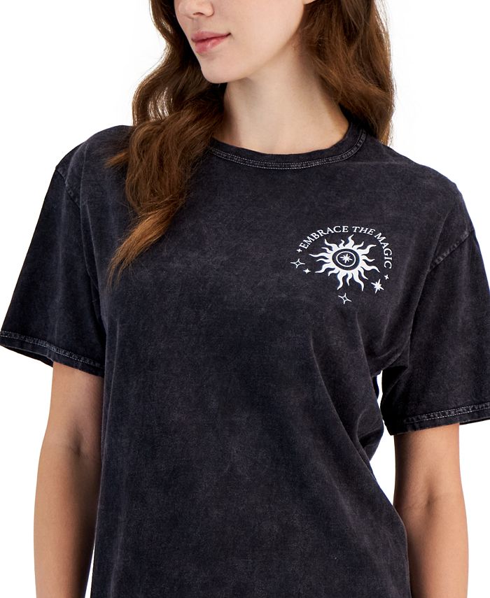 Rebellious One Juniors' Cotton Celestial Graphic-Print T-Shirt - Macy's