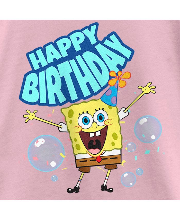 Nickelodeon Girl's SpongeBob SquarePants Happy Birthday Bubbles Child T ...