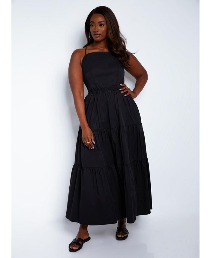 Rebdolls Plus Size Grace Layered Open Back Maxi A Line Dress - Macy's