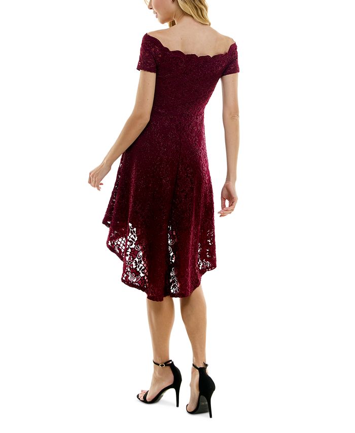 City Studios Juniors' Off-The-Shoulder Fit & Flare Dress - Macy's