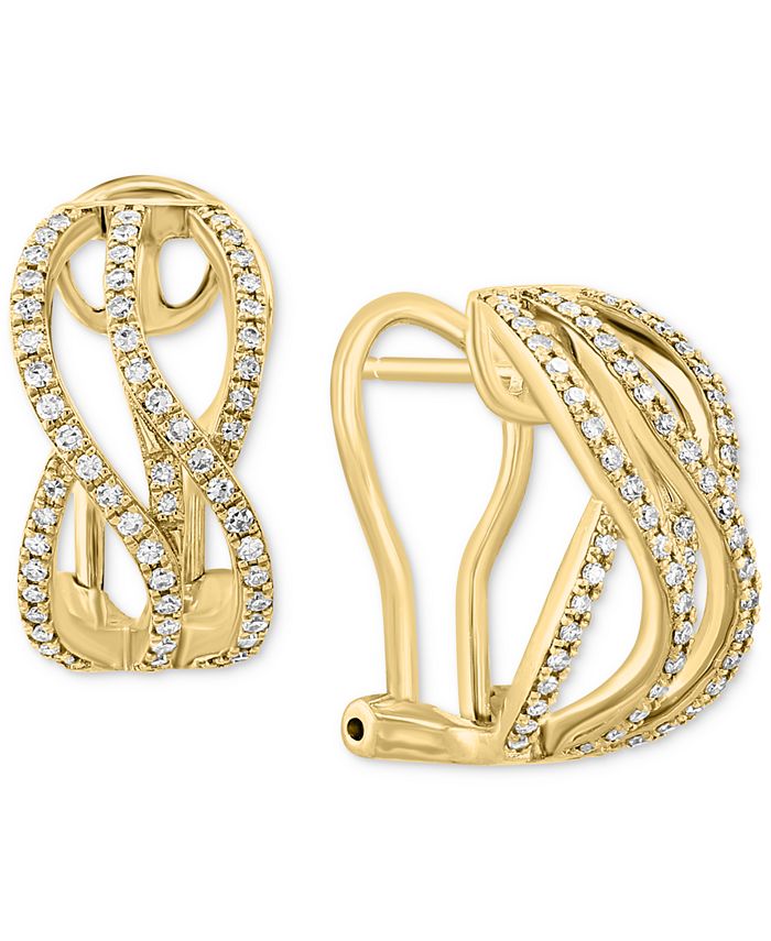 EFFY Collection EFFY® Diamond Abstract Swirl Hoop Earrings (3/8 ct. t.w ...