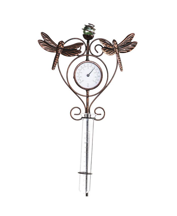 Evergreen Dragonfly Thermometer & Rain Gauge Garden Stake - Macy's
