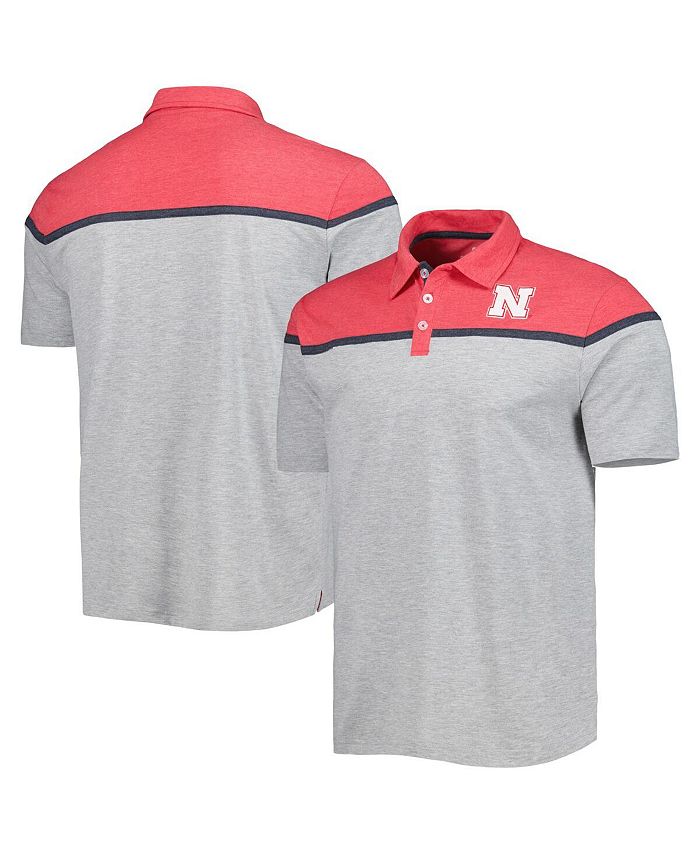 Colosseum Men's Heather Gray Nebraska Huskers Chamberlain Polo Shirt ...