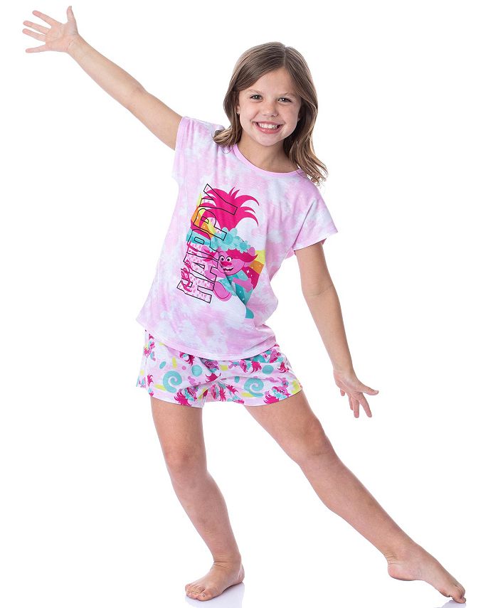 Trolls Girls Dreamworks Poppy Happy Sleep Pajama Set - Macy's
