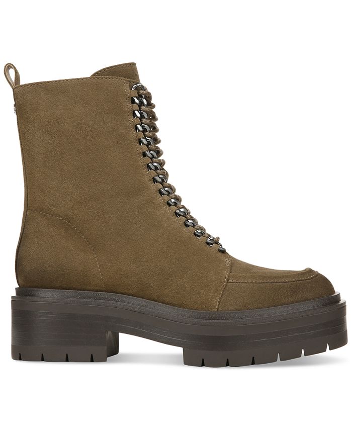 Sam Edelman Women's Lovrin Lace-Up Chain Combat Boots - Macy's