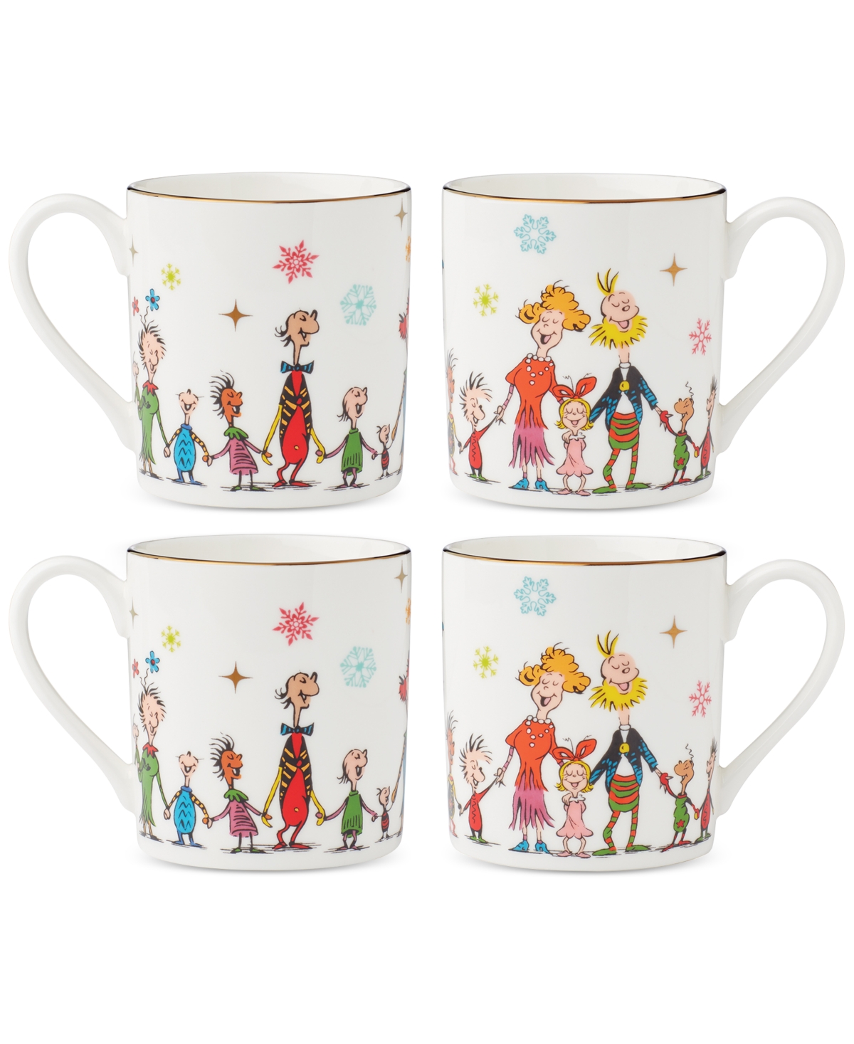 Click here for Lenox Merry Grinchmas Mugs  Set Of 4 - Green And I... prices